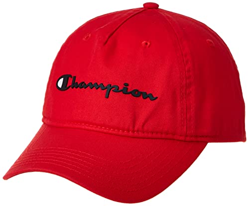 Champion unisex adult Ameritage Dad Adjustable Cap, Red, One Size US