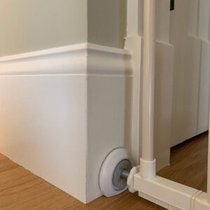 Wall Saver Protects Walls from Baby Gate Damage - Makes Safety Gates More Secure - for Walk Thru Pressure Mounted Gates - for Childproofing, Pet Proofing - 4 Mini Flat Bottom Wall Savers