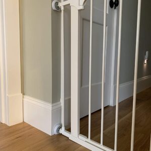 Wall Saver Protects Walls from Baby Gate Damage - Makes Safety Gates More Secure - for Walk Thru Pressure Mounted Gates - for Childproofing, Pet Proofing - 4 Mini Flat Bottom Wall Savers