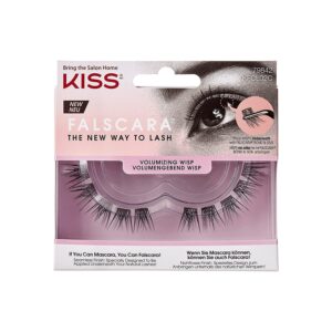 kiss falscara diy eyelash extension volumizing wisps - featherlight synthetic reusable artificial eyelashes pack of 10 mini lash clusters for that authentic eyelash extension look