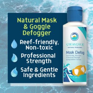 STREAM 2 SEA Mask Defog, Reef Friendly Defogger Coating Anti Fog Mask for Glasses, Snorkel Mask, Scuba Divers, Ski Goggles and Sports Glasses Equipment