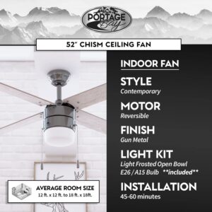 Portage Bay 51451 Chism Ceiling Fan, 52, Gun Metal