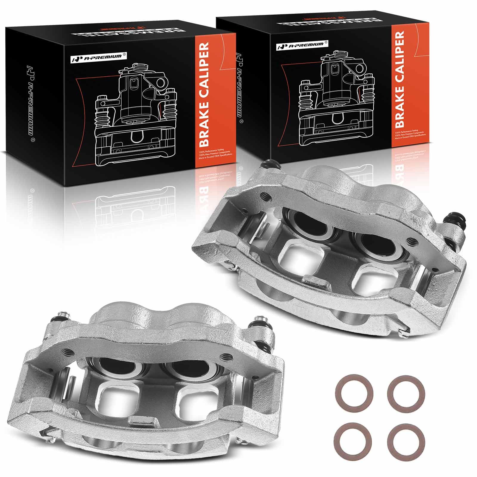 A-Premium Disc Brake Caliper Assembly with Bracket Compatible with Ford & Lincoln Models - F-150 1999-2003 (7700 lb GVW), F-250 1997-1999, Expedition 1997-2002, Navigator 1998-2002 - Front Side