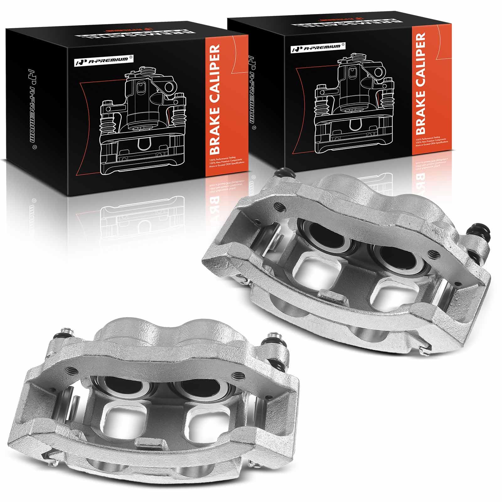 A-Premium Disc Brake Caliper Assembly with Bracket Compatible with Ford & Lincoln Models - F-150 1999-2003 (7700 lb GVW), F-250 1997-1999, Expedition 1997-2002, Navigator 1998-2002 - Front Side