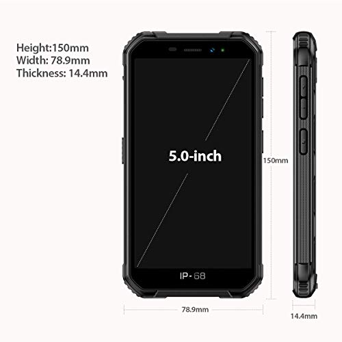 Ulefone Rugged Phones Unlocked, Armor X6 IP68/69K Dustproof Waterproof Smartphone, Global 3G Dual SIM, 5.0 inches, 8MP + 5MP, WiFi, Bluetooth, GPS, Compass, US Version (Black)