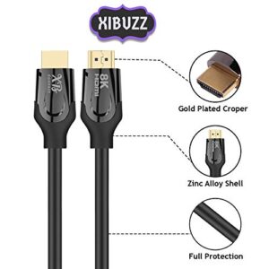 8K HDMI 2.1 Cable 6FT 8K@60hz 4K@120hz 144hz HDCP 2.3 2.2 eARC 48Gbps Ultra High Speed Compatible with PS5 PS4, Xbox One Series X, Sony LG Samsung, Apple TV, Samsung QLED TV