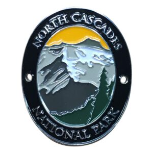 north cascades national park walking hiking stick medallion - washington