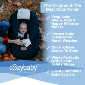 Cozy Cover Infant Car Seat Cover (Gray Quilt) - The Industry Leading Infant Carrier Cover Trusted by Over 6 Million Moms Worldwide for Keeping Your Baby Cozy & Warm