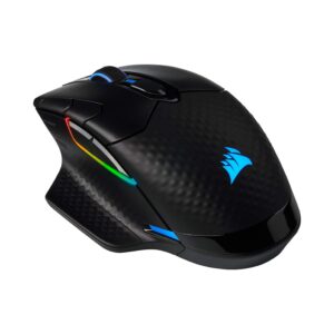 corsair dark core rgb pro, wireless fps/moba gaming optical mouse with slipstream technology, black, backlit rgb led, 18000 dpi, optical,ch-9315411-na