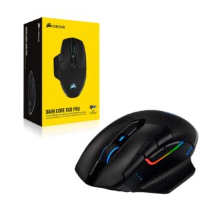 Corsair Dark Core RGB Pro, Wireless FPS/MOBA Gaming optical Mouse with SLIPSTREAM Technology, Black, Backlit RGB LED, 18000 DPI, Optical,CH-9315411-NA