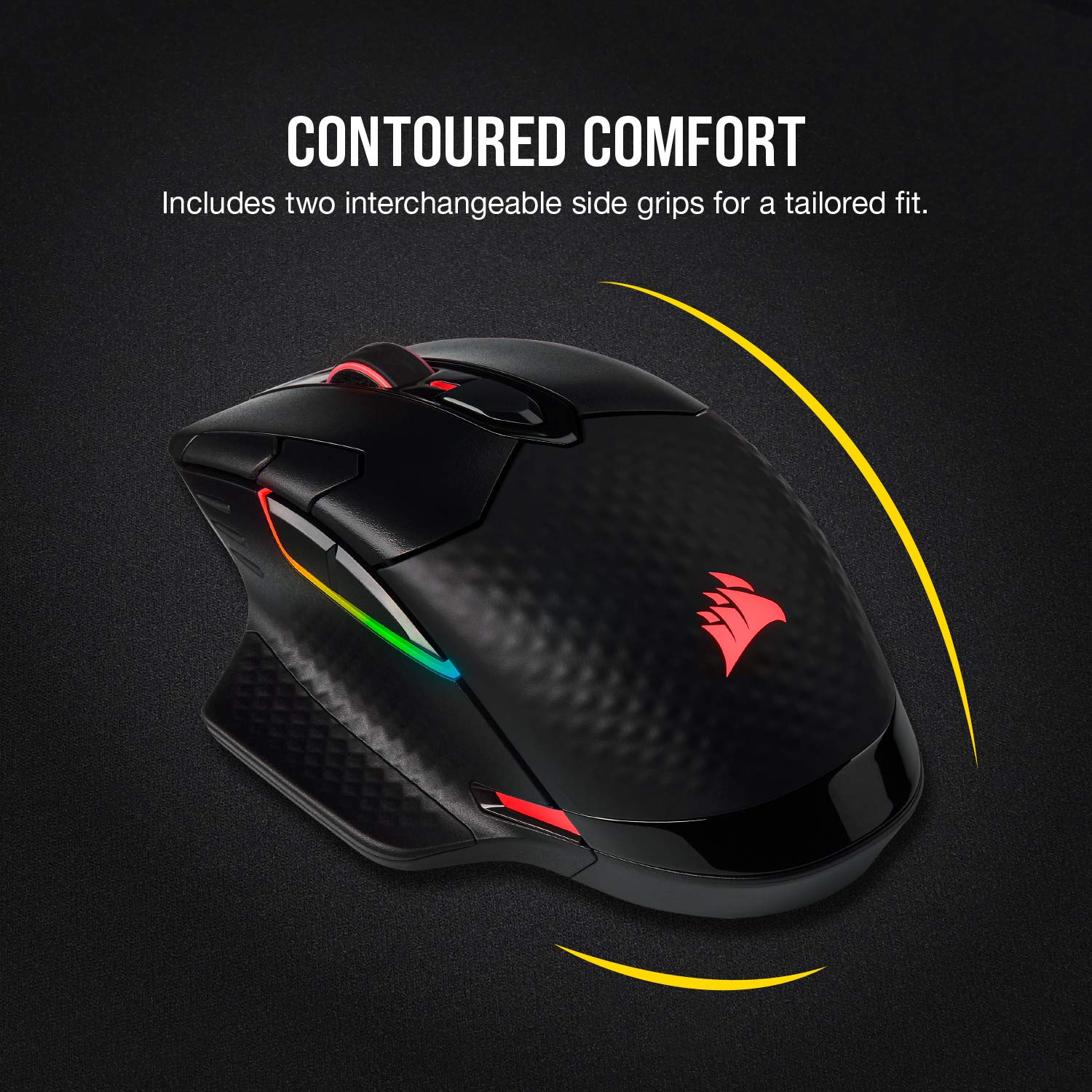 Corsair Dark Core RGB Pro, Wireless FPS/MOBA Gaming optical Mouse with SLIPSTREAM Technology, Black, Backlit RGB LED, 18000 DPI, Optical,CH-9315411-NA