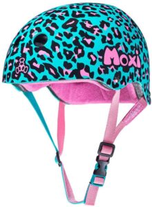 triple eight the certified sweatsaver helmet for skateboarding, bmx, and roller skating, moxi leopard 2.0, large/x-large