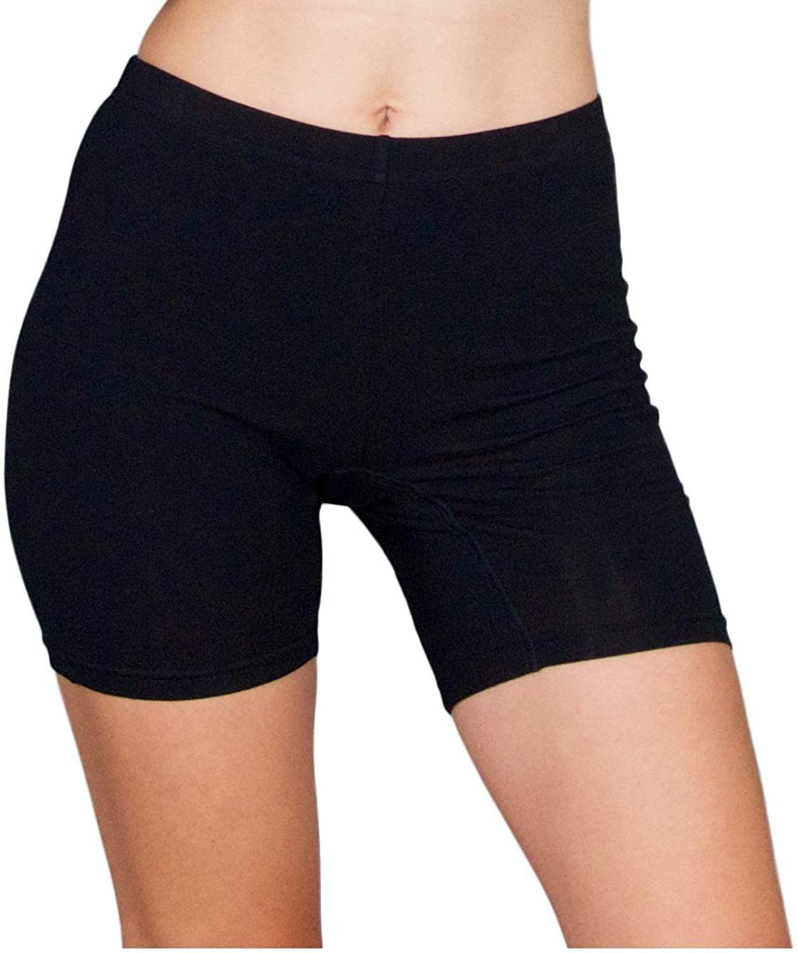 Emprella Slip Shorts for Under Dresses, 4 Pack Womens Seamless Bike Short (X-Large, Black Pack)