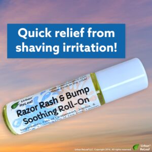 Urban ReLeaf Razor Rash & Bump Soothing Roll-On. Shrink Ingrown Hair Irritation, Help Itchy Red Skin. For Face, Neck, Bikini, Body. 100% Natural, Vegan. Essential Blend! Smells Amazing, Works Great!