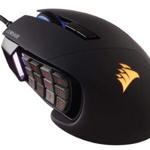 Corsair SCIMITAR RGB ELITE Gaming Mouse For MOBA, MMO - 18,000 DPI - 17 Progammable Buttons - iCUE Compatible - Black