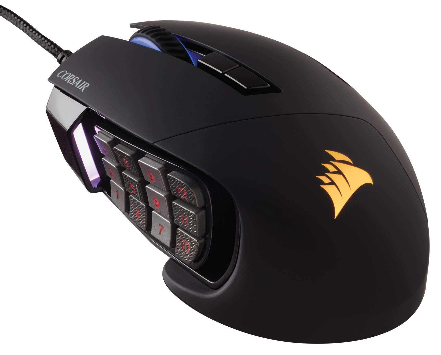 Corsair SCIMITAR RGB ELITE Gaming Mouse For MOBA, MMO - 18,000 DPI - 17 Progammable Buttons - iCUE Compatible - Black