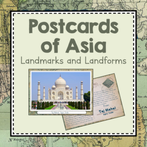 asia unit study- postcards of asia