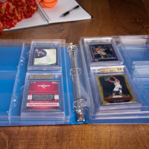 Simply Genius Collectible Cards Storage Tray Holder for PRO Card Sleeves, Graded Sports Cards Slabs for Baseball Cards, for 3 Ring Binder, Graded by Beckett