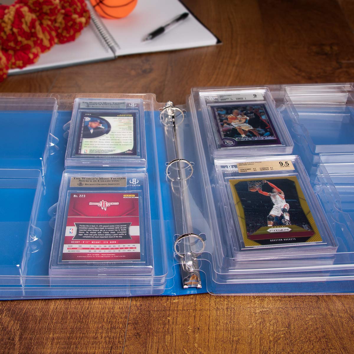 Simply Genius Collectible Cards Storage Tray Holder for PRO Card Sleeves, Graded Sports Cards Slabs for Baseball Cards, for 3 Ring Binder, Graded by Beckett