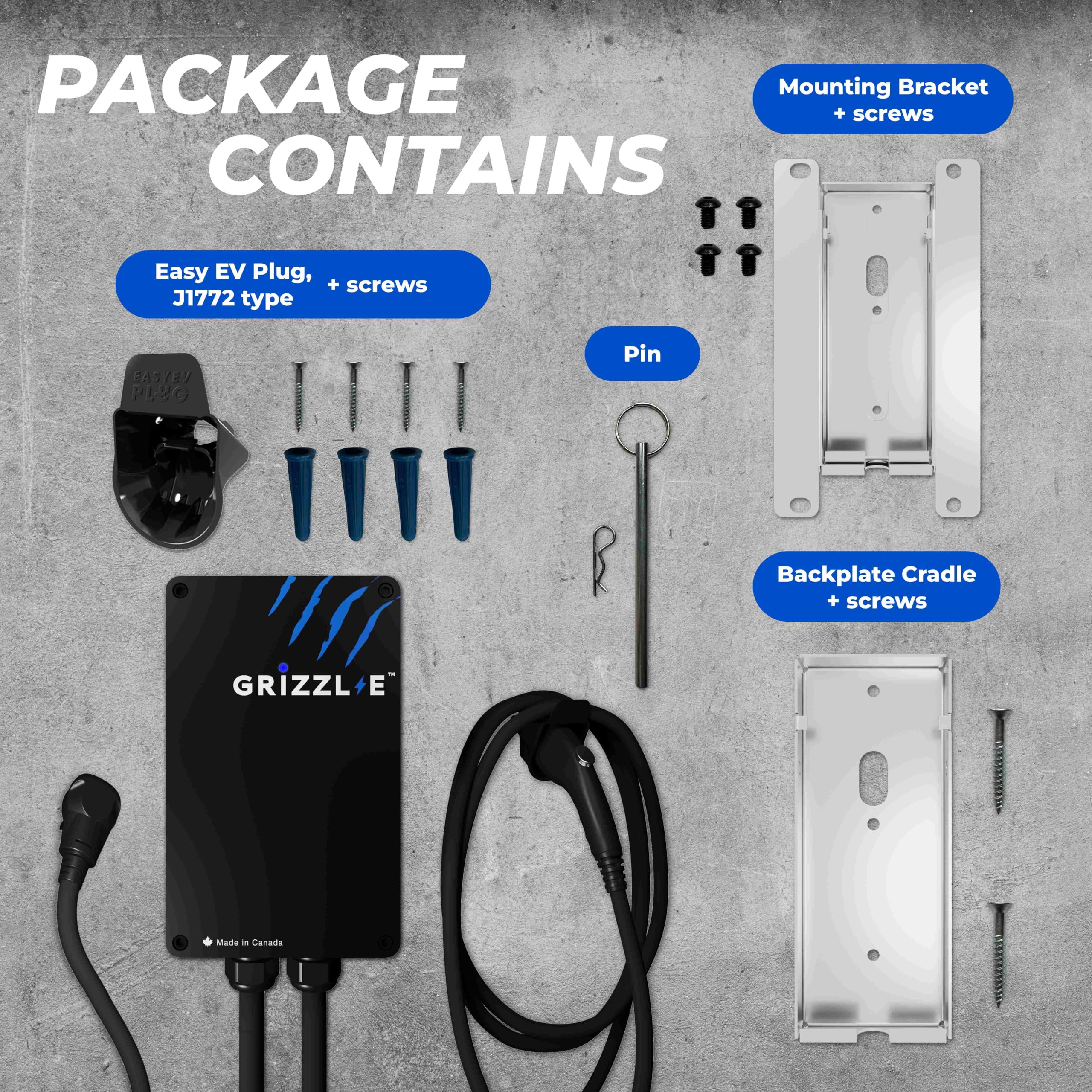 Grizzl-E Classic Level 2 240V / 40A Electric Vehicle (EV) Charger UL & Energy Star Certified Metal Case Indoor/Outdoor Electric Car Fast Wall Charging Station, NEMA 14-50 Plug, Classic Black