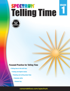 spectrum | telling time workbook | grade 1, printable