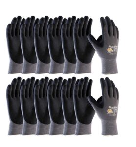 3 pack maxiflex 34-874/s gloves nitrile micro-foam grip palm & fingers - excellent grip and abrasion resistance - seamless nylon with lycra liner - micro-foam nitrile coating (size-s/3 pairs)