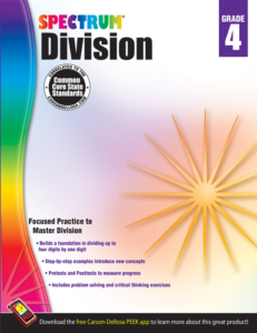 spectrum | division workbook | grade 4, workbook