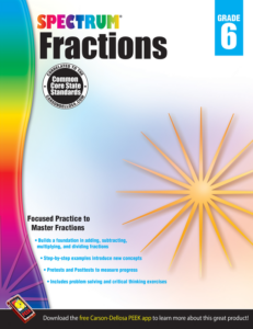 spectrum | fractions workbook | grade 6, printable