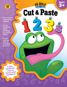 carson dellosa | big skills for little hands: cut & paste 123s activity book | ages 3+, printable