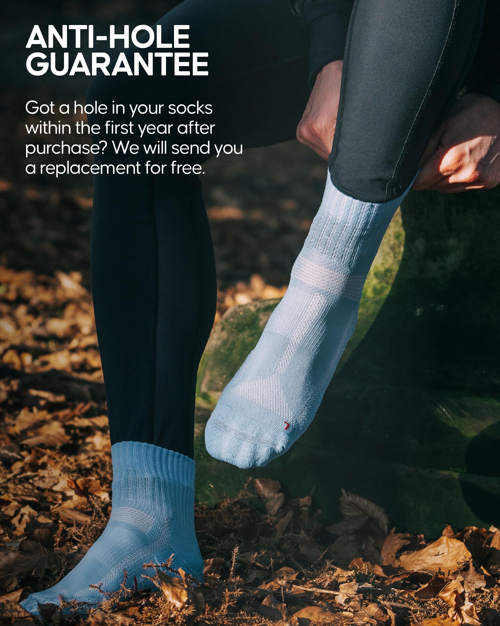 DANISH ENDURANCE 3 Pack Running Socks for Long Distances, Quarter, Men & Women, Light Blue, US Women 8-10 // US Men 6.5-8.5