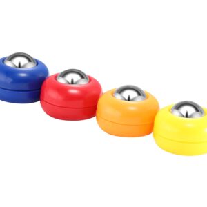 Gejoy 16 Pieces Mini Shuffleboard Replacement Pucks Tabletop Equipment Rollers Set Shuffleboard Curling Accessories (Red, Blue, Orange, Yellow)