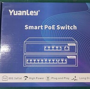 YuanLey 8 Port PoE Switch with 2 Gigabit Uplink, 8 PoE+ Port 100Mbps, 120W 802.3af/at, Extend Function, Metal, Fanless, Unmanaged Plug and Play Network Switch