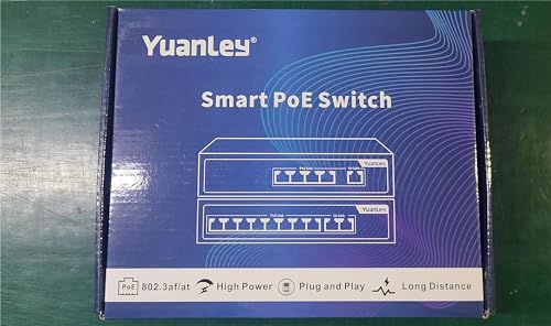 YuanLey 8 Port PoE Switch with 2 Gigabit Uplink, 8 PoE+ Port 100Mbps, 120W 802.3af/at, Extend Function, Metal, Fanless, Unmanaged Plug and Play Network Switch