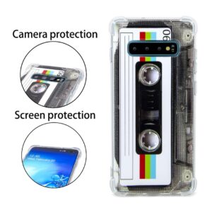 FAteam Case for Galaxy S10 Plus, Matte Finish with TPU Soft Bumper Retro Cassette Tape Case Compatible with Samsung Galaxy S10 Plus 2019 Release