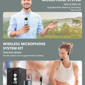 ttstar Wireless Microphone System Headset/Stand/Lavalier Mic with Rechargeable Bodypack Transmitter Receiver for PA Speaker, Camera, Recording, Teaching, Church