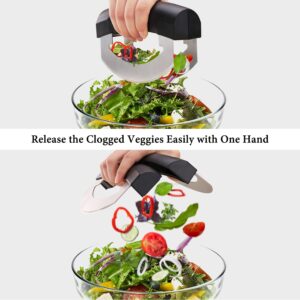 KITCHENDAO Come Apart Mezzaluna Salad Chopper Knife Tool, Easy Cleaning, Super Sharp Double Blade Stainless Steel Rocker Knife for Lettuce Vegetables w/Blade Covers, Pizza Cutter Slicer