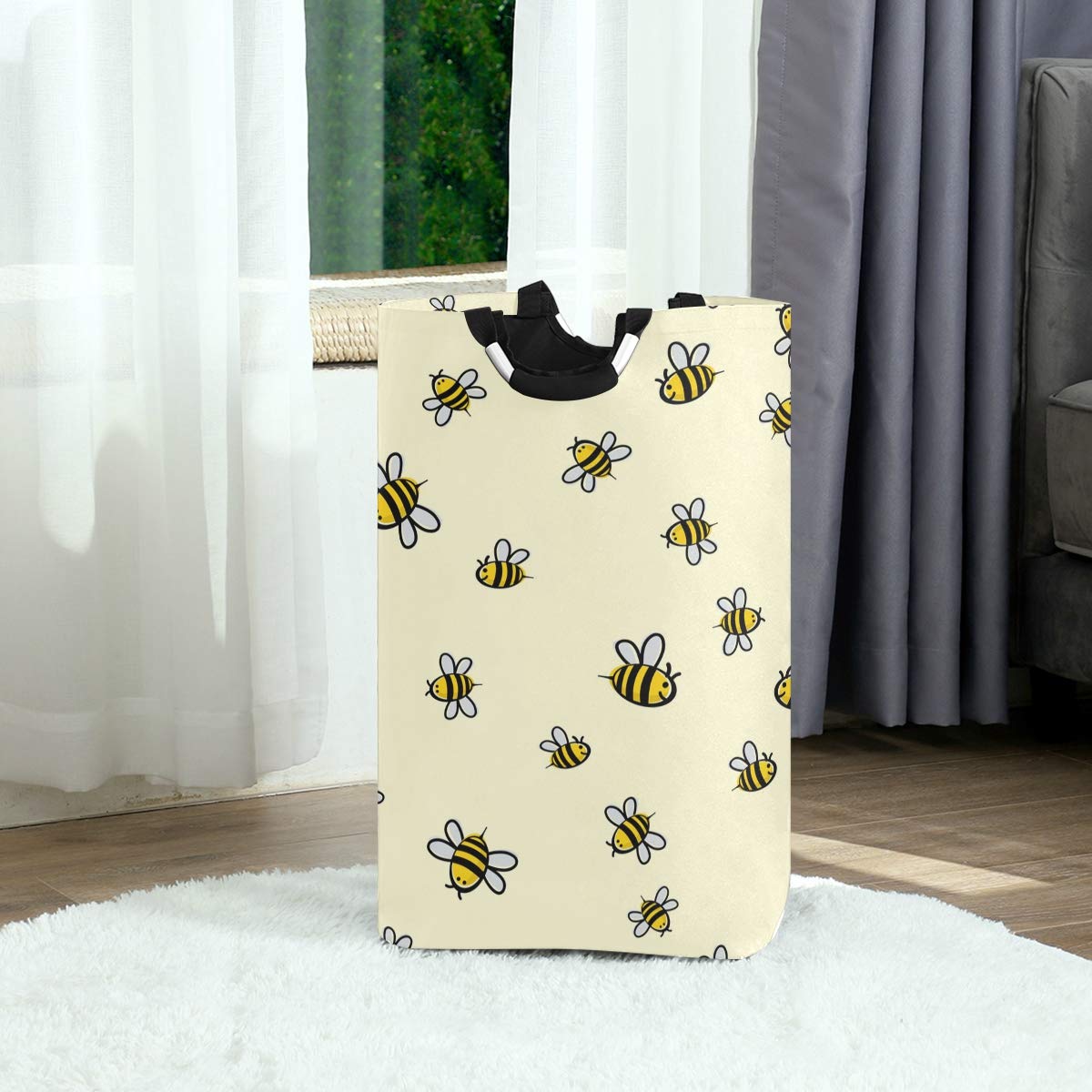 senya Honey Bee Laundry Hamper Clothes Hamper Large Capacity Basket with Handles for Storage Clothes in Bedroom, Bathroom, Foldable(11)