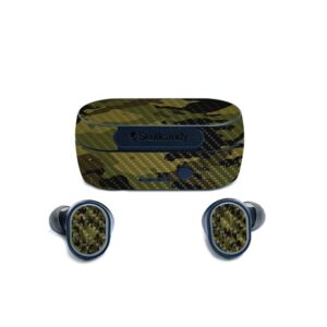 mightyskins carbon fiber skin for skullcandy sesh true wireless earbuds - green camouflage | protective, durable textured carbon fiber finish | easy to apply | made in the usa (cf-skse-green camouflage)