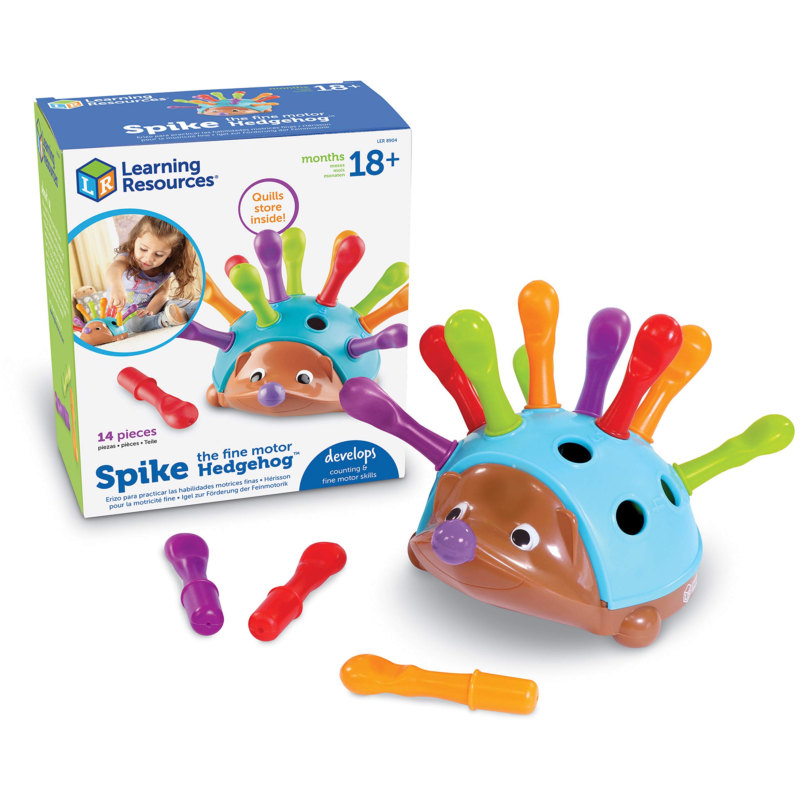 Learning Resources Fine Motor Friends Bundle, Spike The Fine Motor Hedgehog & Hoot The Fine Motor Owl, 2 Pack, Ages 18 mos+