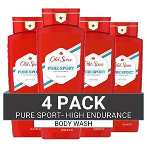 old spice high endurance body wash for men, pure sport scent, 18 fl oz (532 ml) (pack of 4)