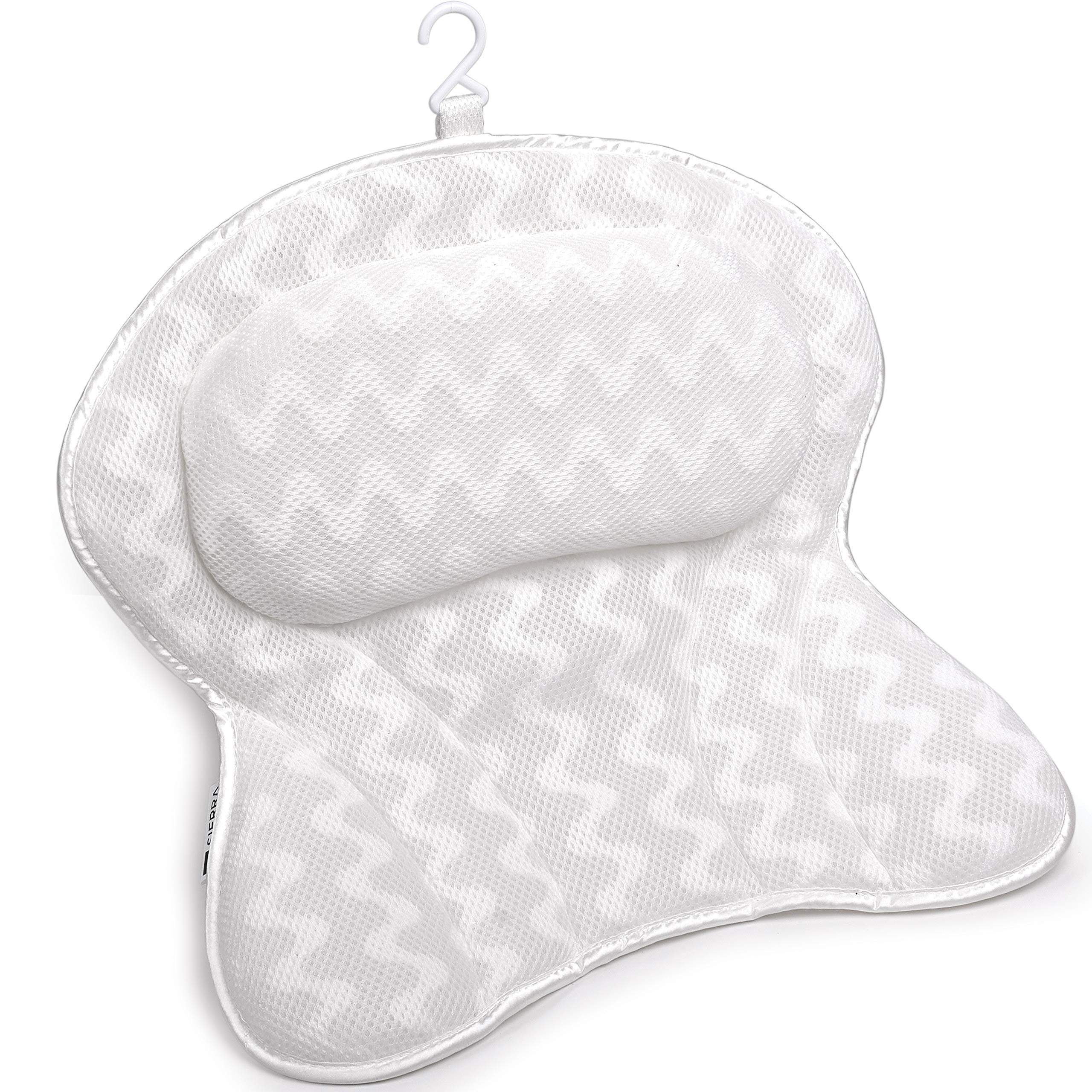 Sierra Concepts Bath Pillow Spa Bathtub Ergonomic for Tub, Neck, Head, Shoulder Pillows Support Cushion Headrest - Luxury Soft 3D Mesh + Strong Grip Suction Cups Soaking Large, Paradise