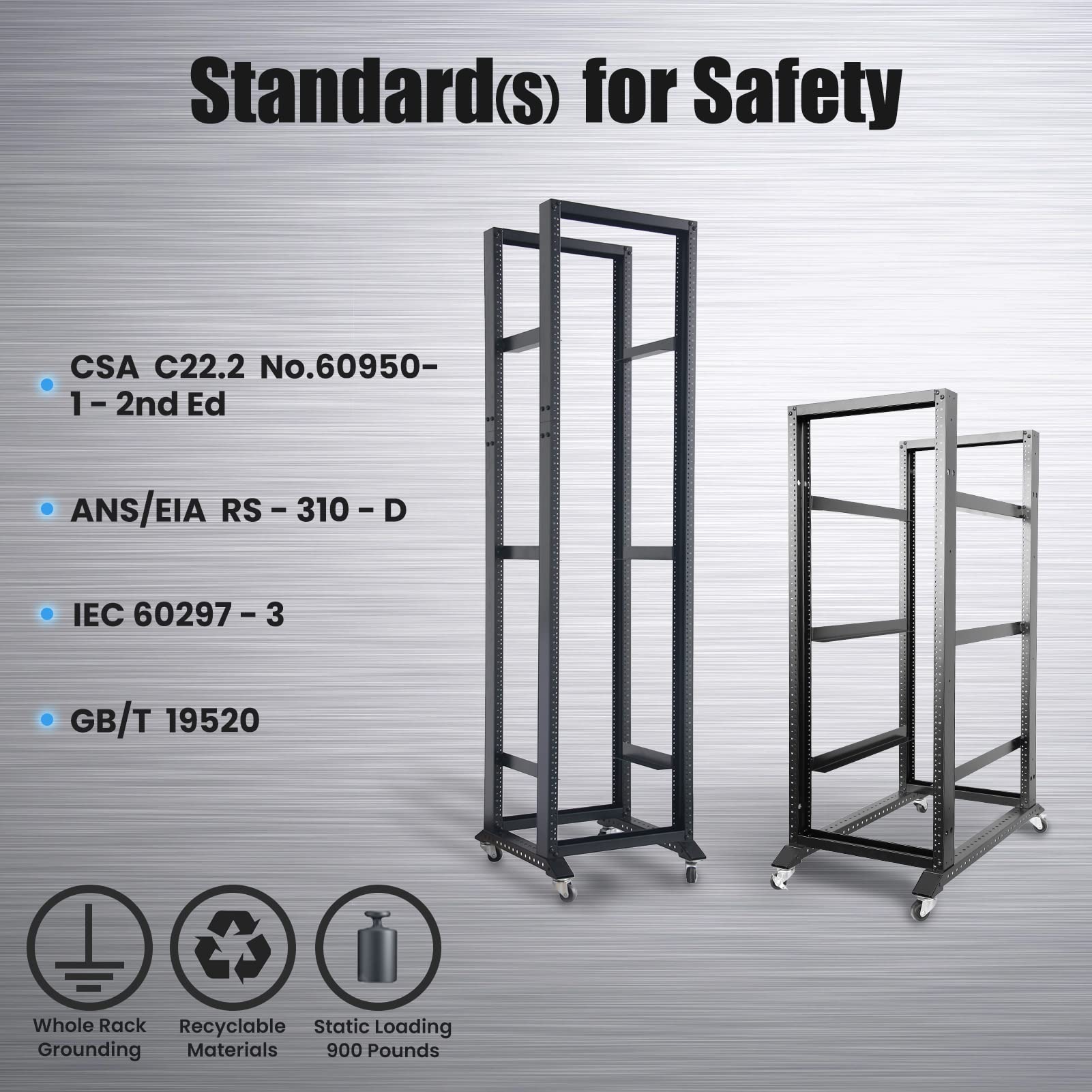 RAISING ELECTRONICS 25U Network Data IT Server Rack Series System 19 Inch Open Frame Server Desk Network Rack 1000MM Deep 31inch