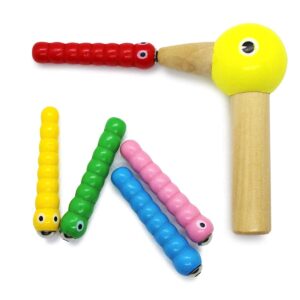 JOJO Fine Motor Skills Toy for Toddlers Montessori Wooden Toys Magnetic Bird Toy Set Woodpecker Catching Bug Game for Boy and Girl Early Preschool Learning Toys Educational Gift 2 3 4 5 Years Old