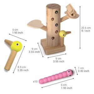 JOJO Fine Motor Skills Toy for Toddlers Montessori Wooden Toys Magnetic Bird Toy Set Woodpecker Catching Bug Game for Boy and Girl Early Preschool Learning Toys Educational Gift 2 3 4 5 Years Old