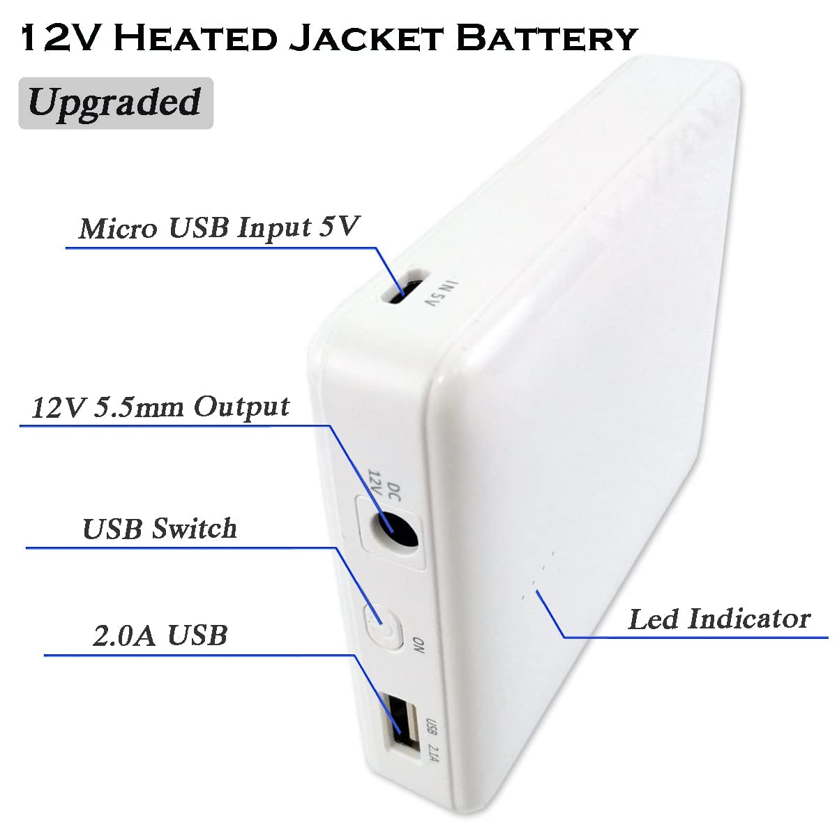 Smarkey 12v Heated Jacket Battery and Charger for Milwaukee, Dewalt, Snap-on, Metabo, Craftsman, AEG, Ryobi, Rigid Replacement (3000mAh)