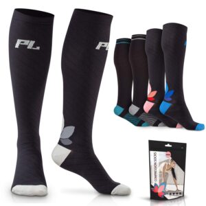 powerlix compression socks for women & men (pair) for neuropathy swelling pain relief 20-30 mmhg medical knee-high stockings