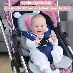 KAKIBLIN 2 in 1 Stroller Insert, Baby Car Seat Insert Newborn Head and Body Support Pillow Toddler Stroller Cushion for Baby Washable Baby Stroller Padding for Newborn, Pink