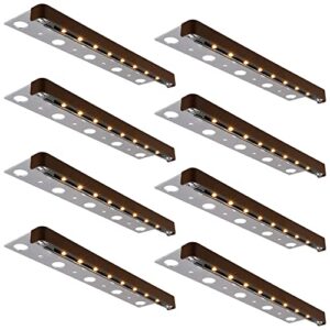 leonlite 8-pack classic series 12 inch led retaining wall lights, hardscape lighting low voltage, voltage landscape 12v paver 3w outdoor step 2700k soft white, etl