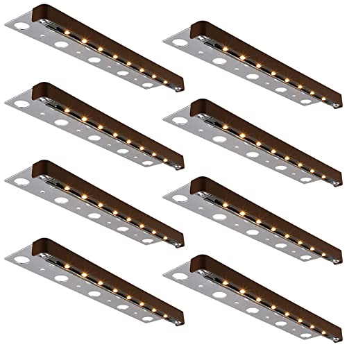 LEONLITE 8-Pack Classic Series 12 Inch LED Retaining Wall Lights, Hardscape Lighting Low Voltage, Voltage Landscape 12V Paver 3W Outdoor Step 2700K Soft White, ETL