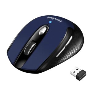 leadsail wireless computer mouse, 2.4g portable slim cordless mouse less noise for laptop optical mouse with 6 buttons, usb mouse for laptop, deskbtop, macbook